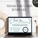 Digital Thank You Business Card Template, Thank You Card Templates, DIY ...