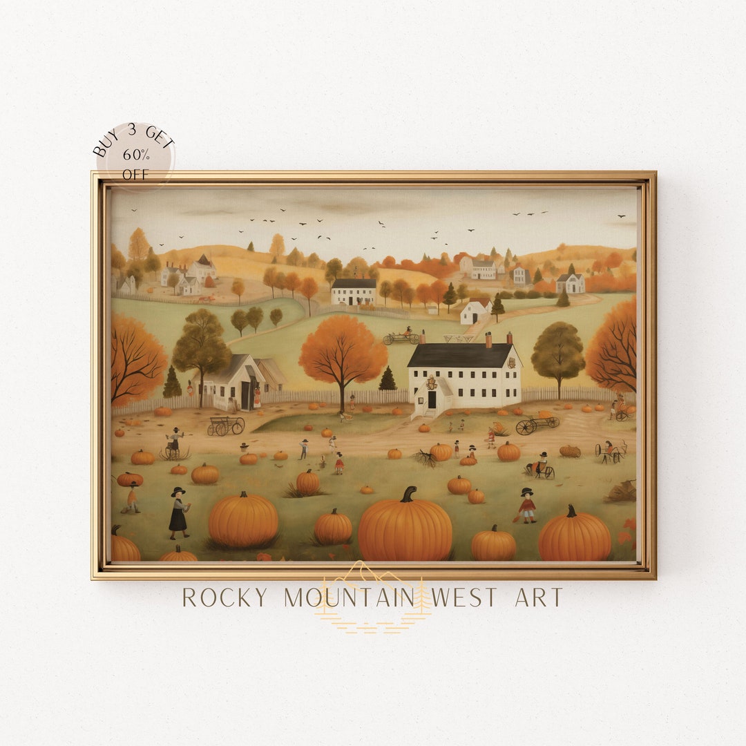 Vintage Pumpkin Patch Print | Pumpkin Wall Art | Autumn Wall Art | Fall ...