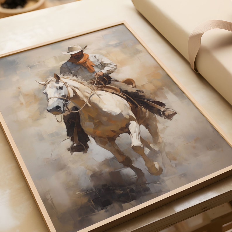 Vintage Cowboy Wall Art Large Western Wall Art Western Home Decor ...