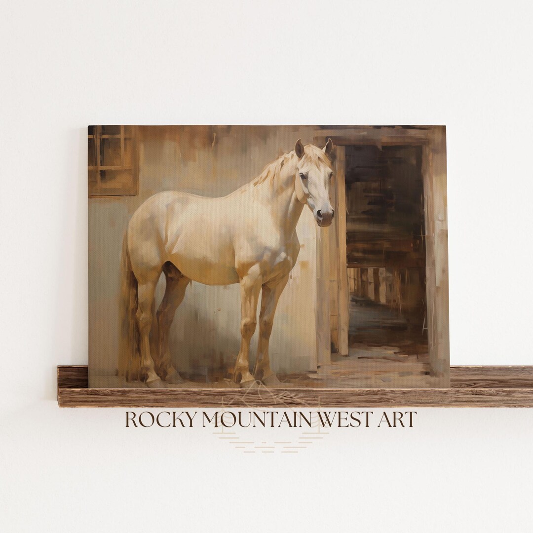 Vintage Horse Poster | Vintage Horse Print | Horse Oil Painting ...