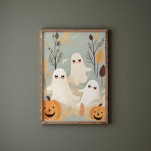 Cute Ghost and Pumpkin Decor Ghost Pumpkin Wall Art Halloween Wall Art ...