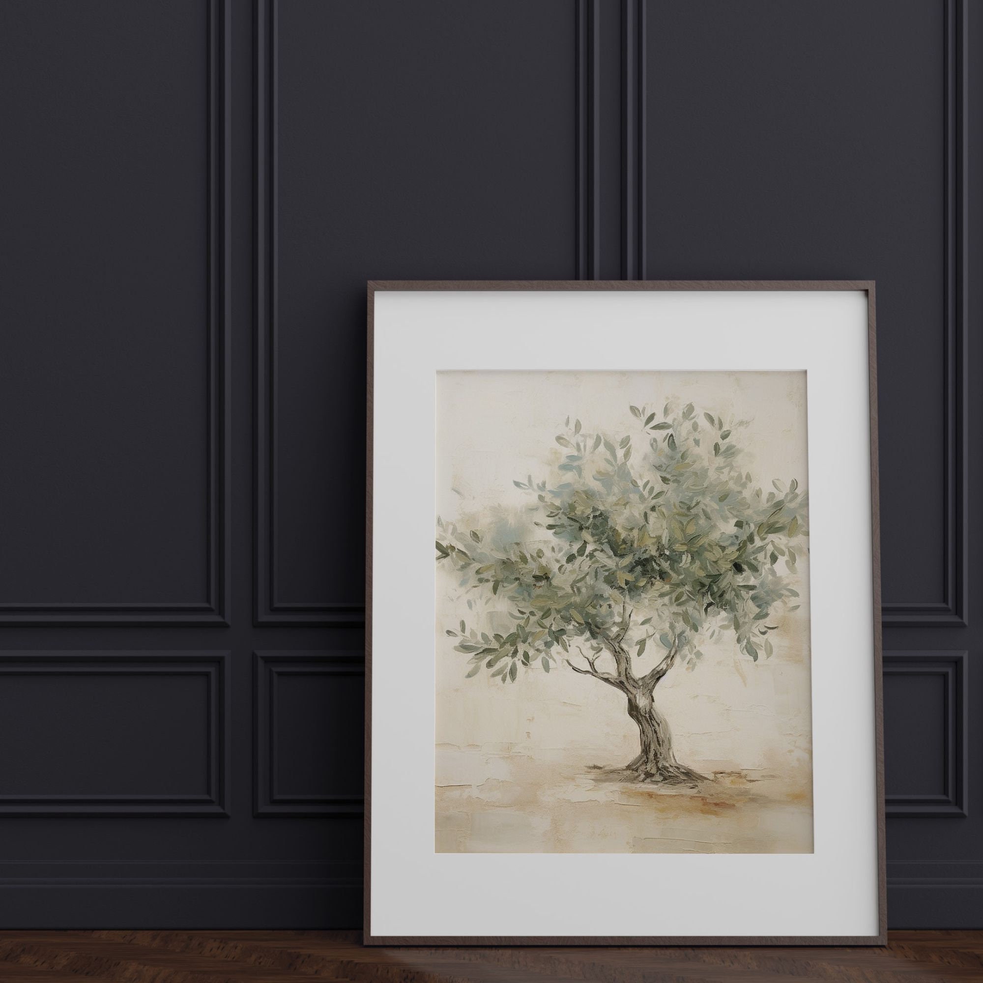 Vintage Olive Tree Wall Art Rustic Mediterranean Wall Art Sage Green ...