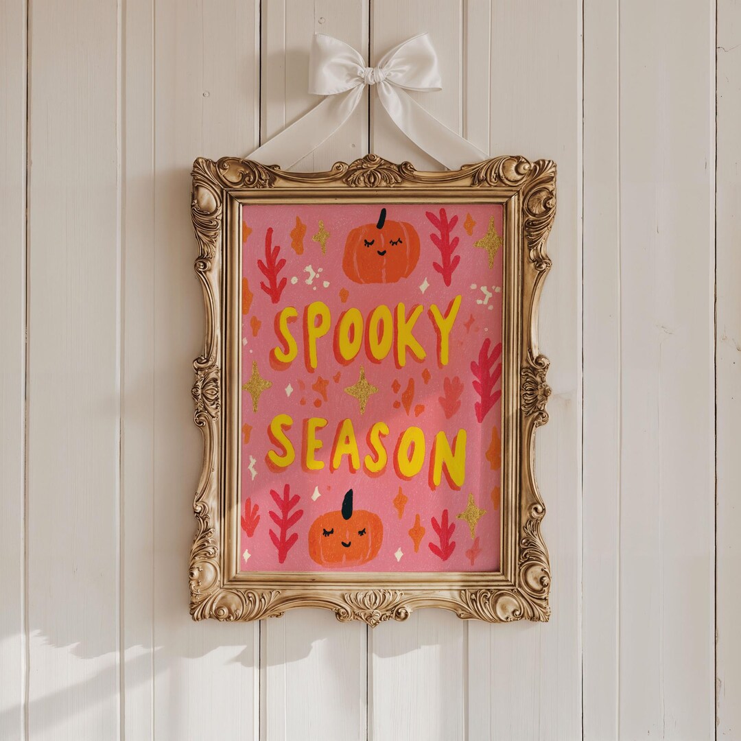 Spooky Season Wall Art Barbiecore Halloween Print Barbiecore Spooky ...