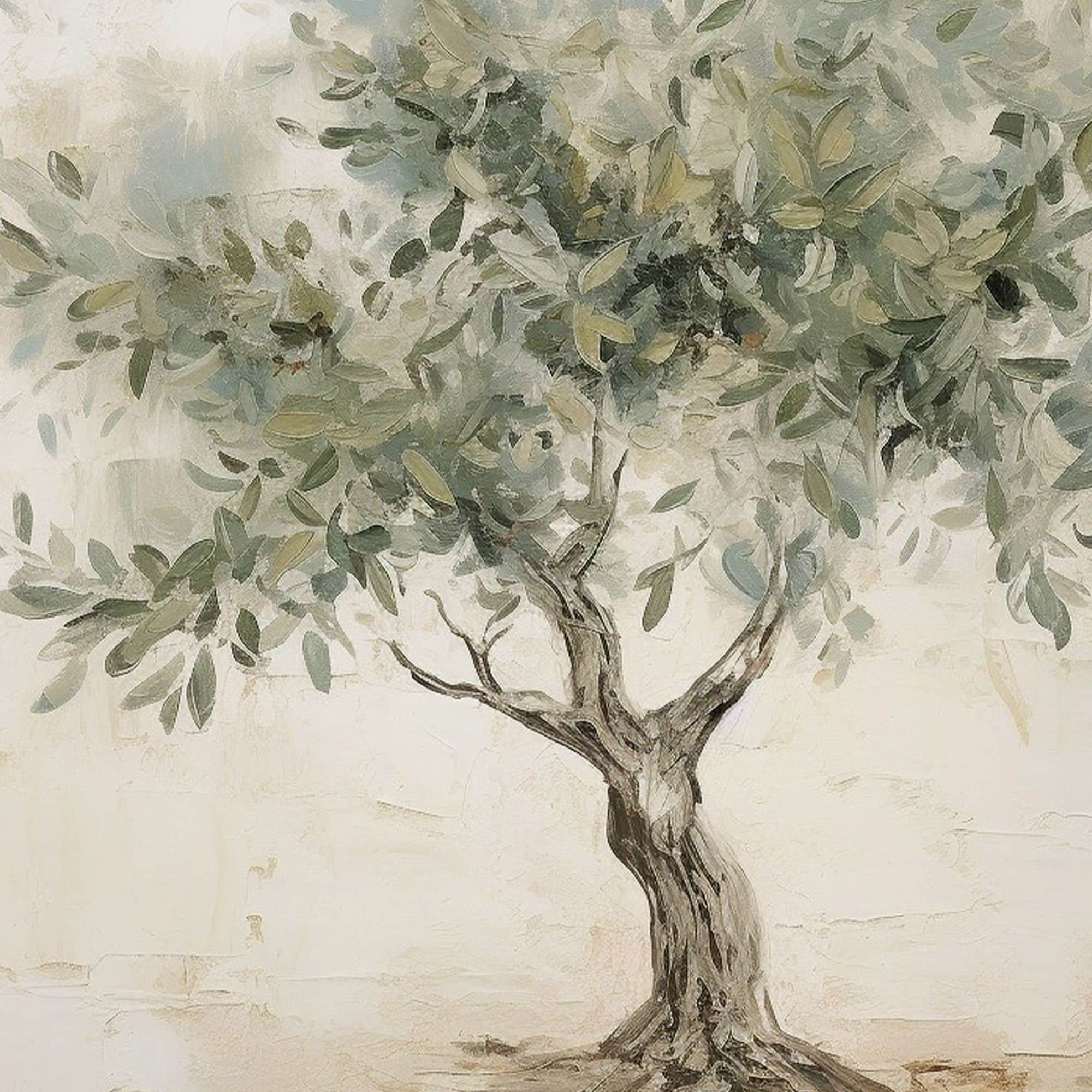 Vintage Olive Tree Wall Art Rustic Mediterranean Wall Art Sage Green ...