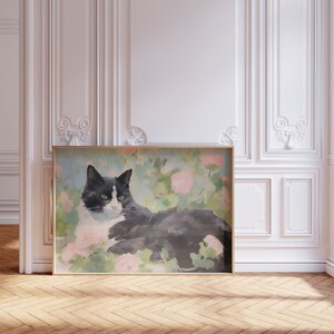 Vintage Tuxedo Cat Wall Art Tuxedo Cat Gifts Claude Monet Inspired ...