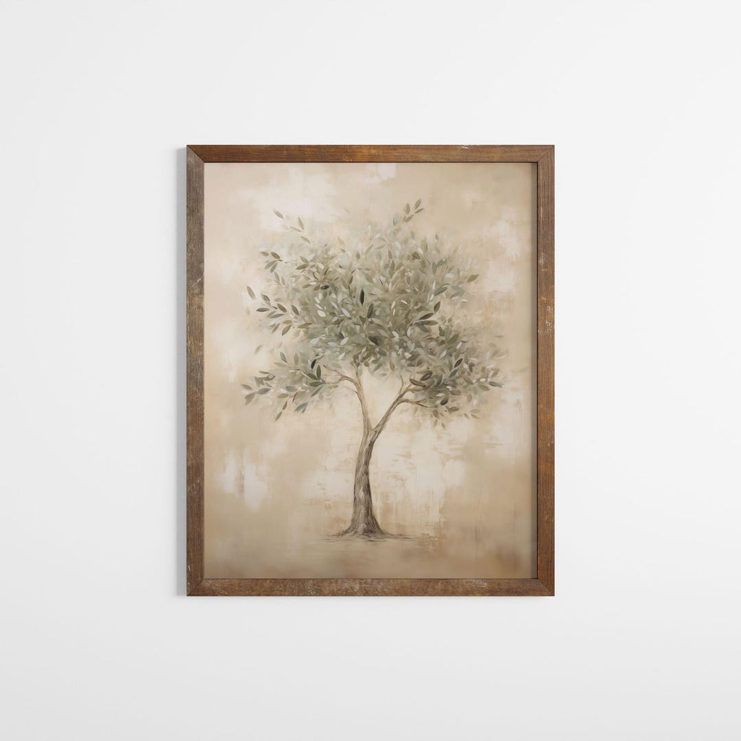 Olive Tree Print, Muted Rustic Farmhouse Wall Art - Etsy