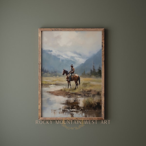 Vintage Western Cowboy Wall Art - Etsy