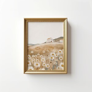 Daisy Field Print | Flower Wall Art | Neutral Wall Art | Flower Art ...