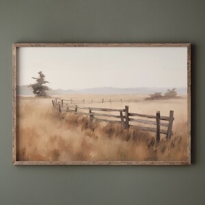 Rustic Countryside Landscape Wall Art | Moody Autumn Wall Art ...