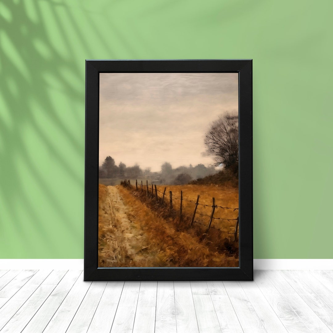 Rustic Landscape Digital Poster, Country Landscape Wall Decor, Wall Art ...