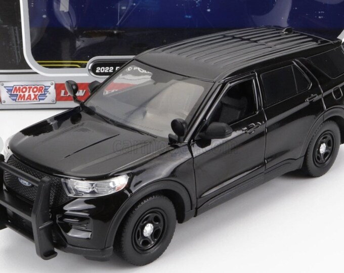 1/24 Black Unmarked 2022 Ford Police Explorer Diecast Model Replica ...