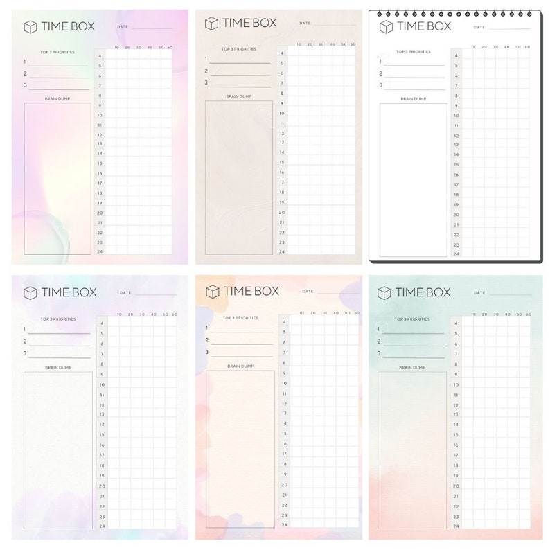 Time Boxing, Time Box, Daily Planner, Hourly Planner, Minute Planner ...