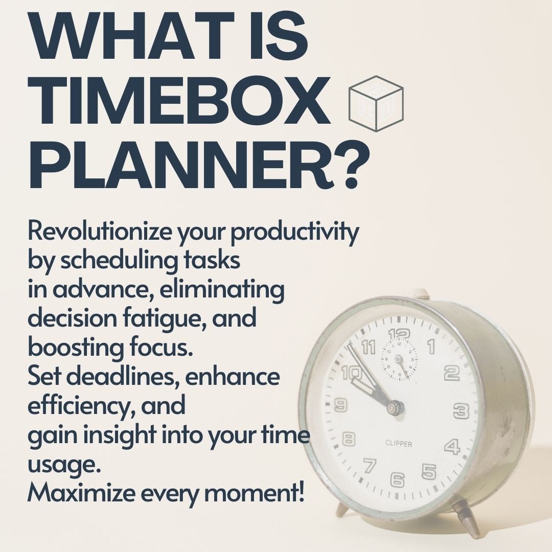 Time Boxing, Time Box, Daily Planner, Hourly Planner, Minute Planner ...