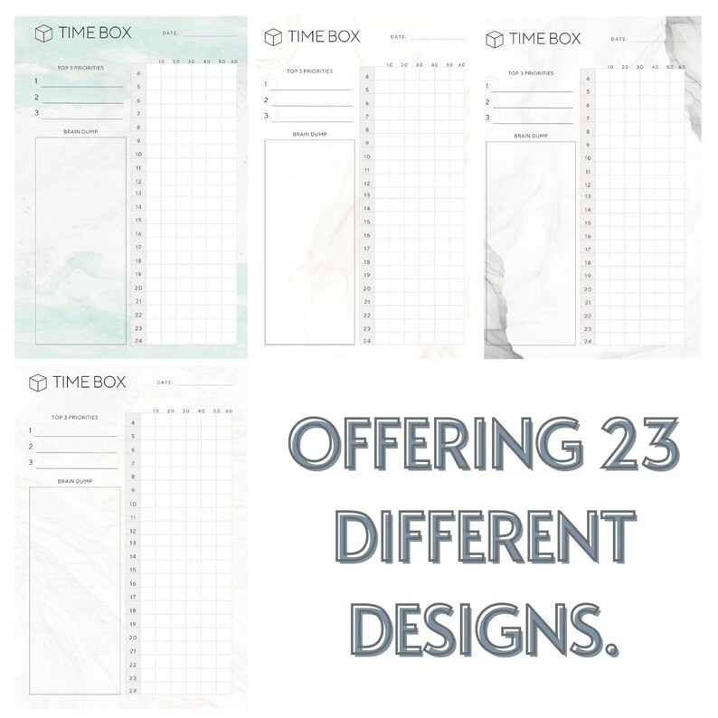 Time Boxing, Time Box, Daily Planner, Hourly Planner, Minute Planner ...