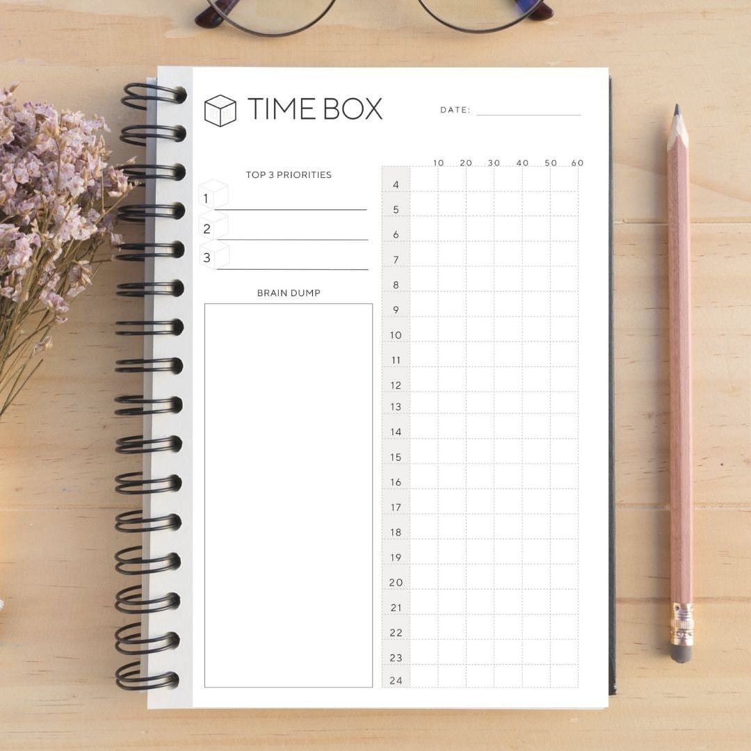 Time Boxing, Time Box, Daily Planner, Hourly Planner, Minute Planner ...