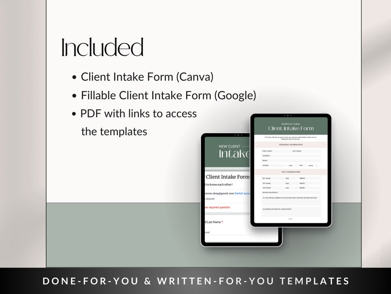 Client Intake Form for Dog Walkers (two Different Versions) | Google ...