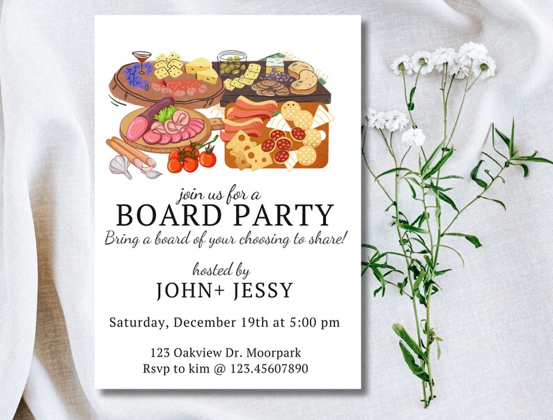Charcuterie Board Party Invitation, Editable Template (digital Download ...