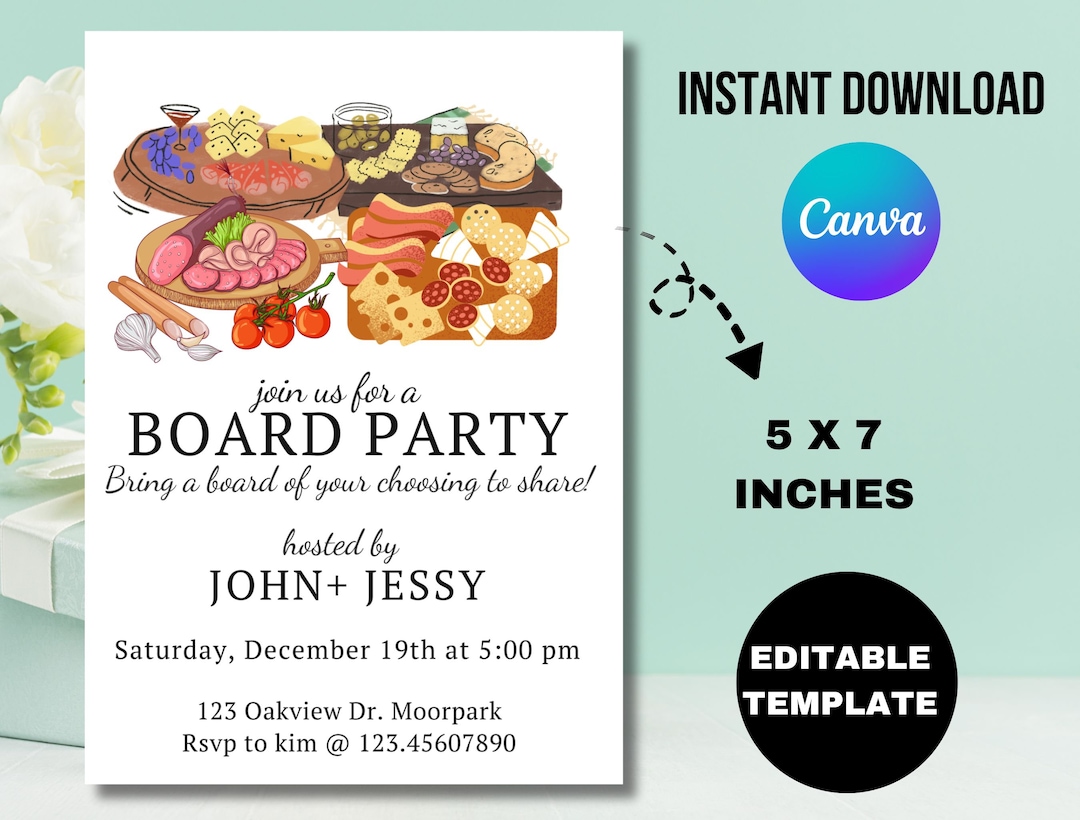 Board Party, Birthday Party, Charcuterie Board, Holiday Party, Board ...