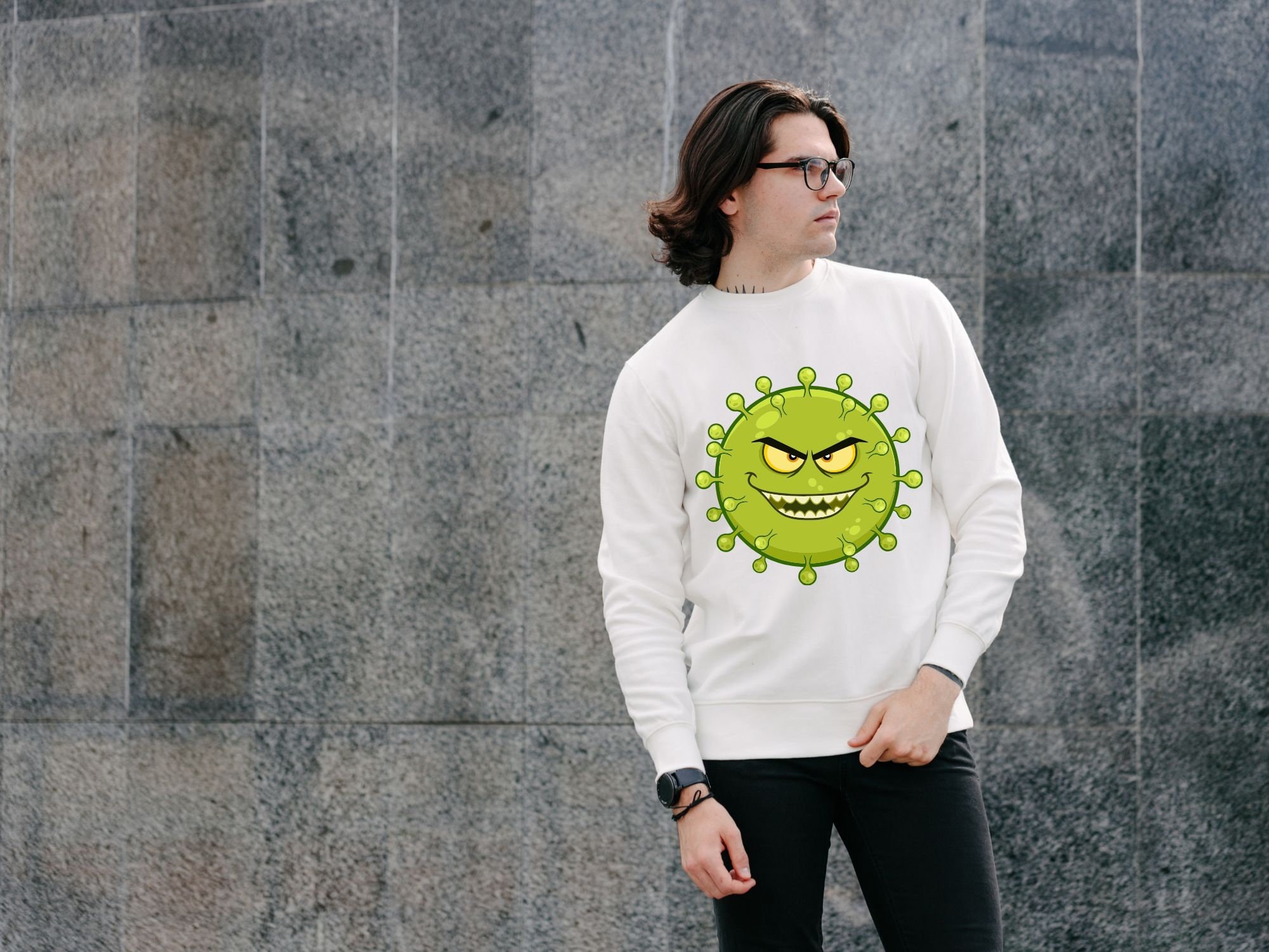 Bacteria Character SVG Illustration Bundle, Funny Virus Set, Virus and ...