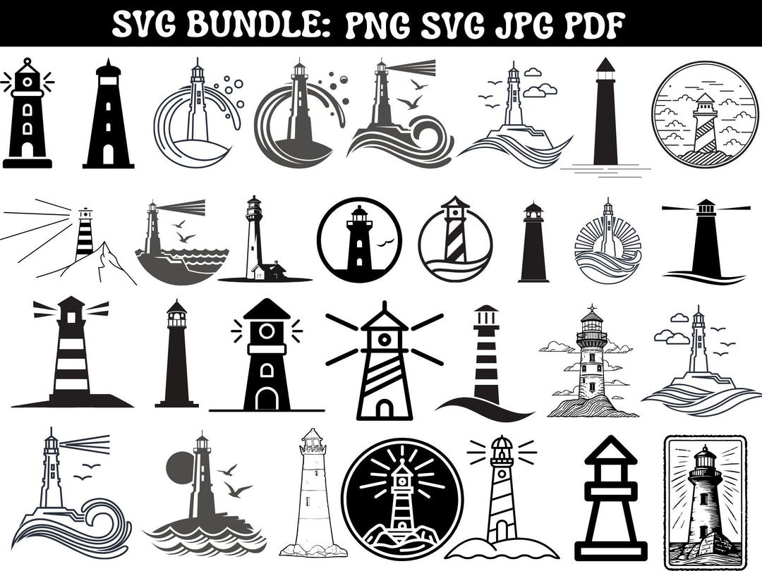 Lighthouse SVG Bundle, Ocean Clipart (digital Download) - Etsy