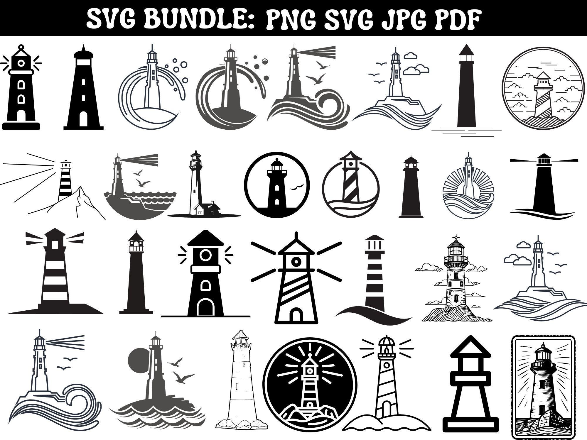 Lighthouse SVG Bundle, Ocean Clipart (digital Download) - Etsy