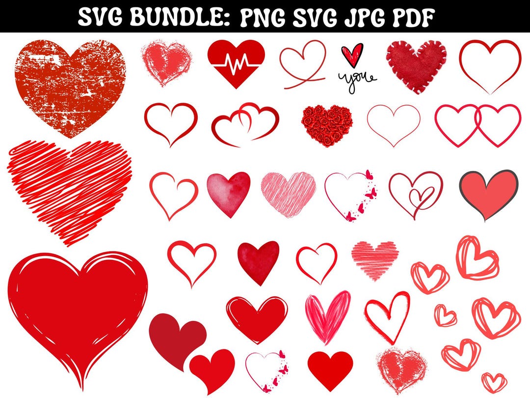 Valentine's Day Red Heart Svg | Red Heart Png | Heart Svg Bundle ...