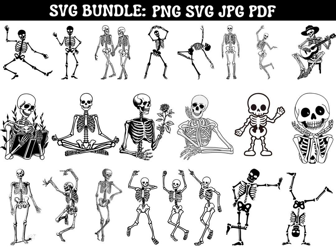 SKELETON SVG, Skeleton Svg Bundle, Skeleton Clipart, Skeleton Cut Files ...