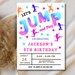 Jump Birthday Invitation, Jump Invitation, Editable Kids Trampoline ...