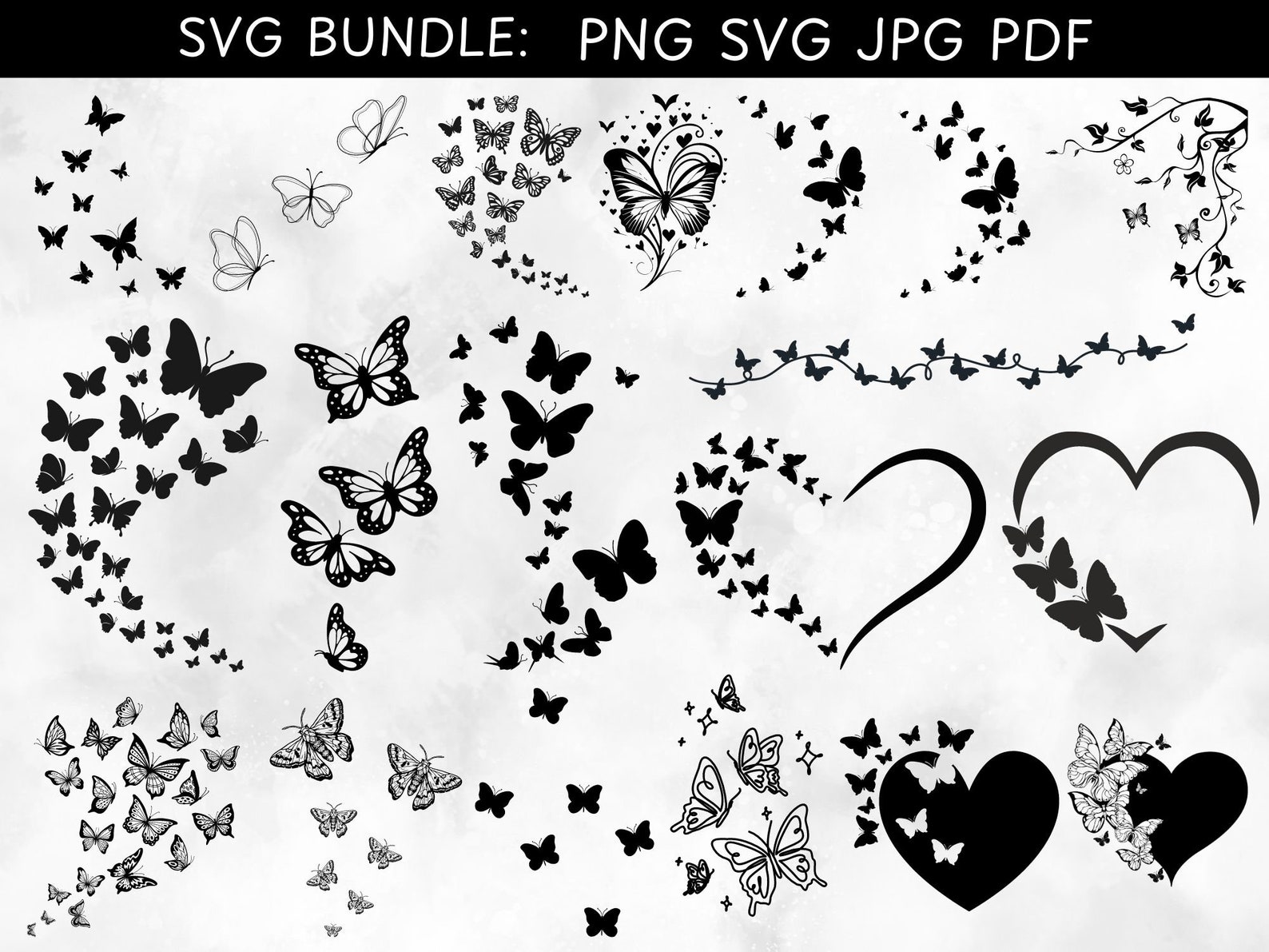 Flying Butterfly SVG Bundle, Layered Design, Cricut, Silhouette ...