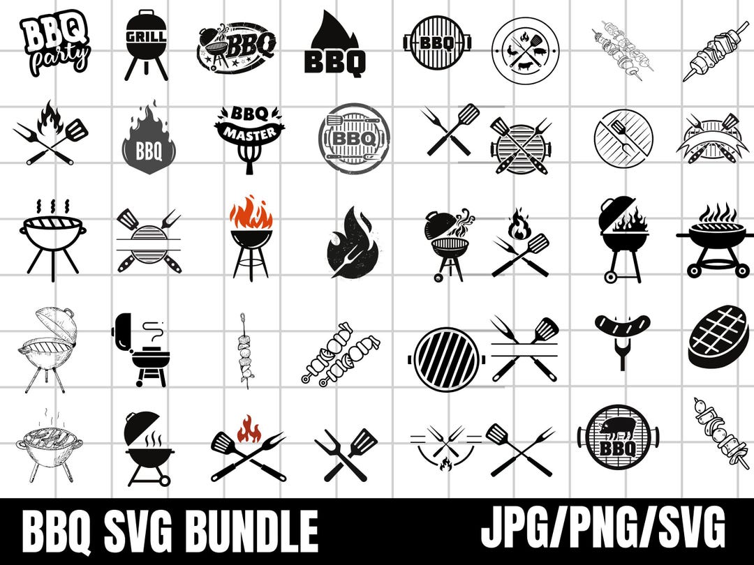 BBQ Grill SVG Bundle, Barbecue Clipart (digital Download) - Etsy