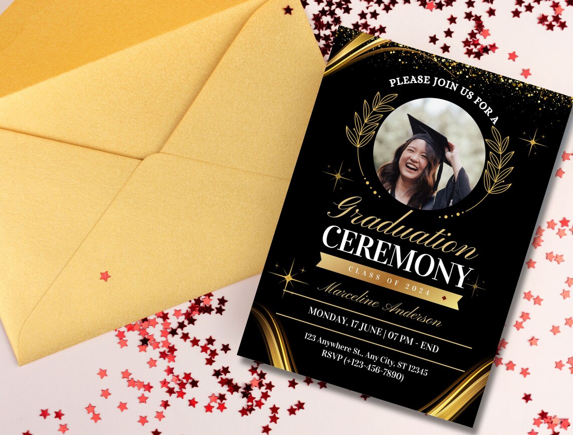 Editable Graduation Party Photo Invite, Class of 2024 (digital Download ...