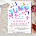 Jump Birthday Invitation, Jump Invitation, Editable Kids Trampoline ...