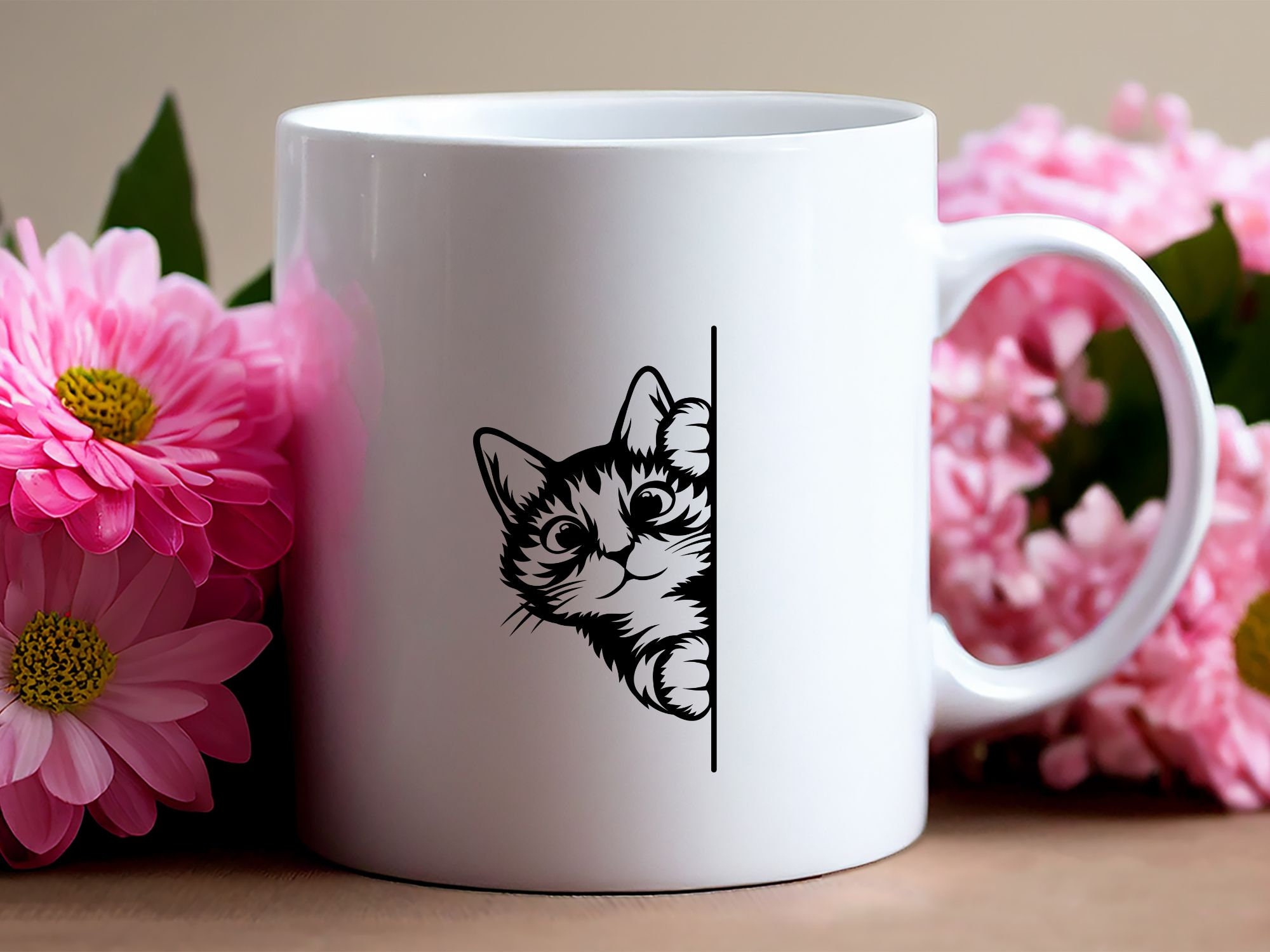 Peeking Cat Svg Bundle, Peeking Cats Template, Black Cat Svg, Kitten ...