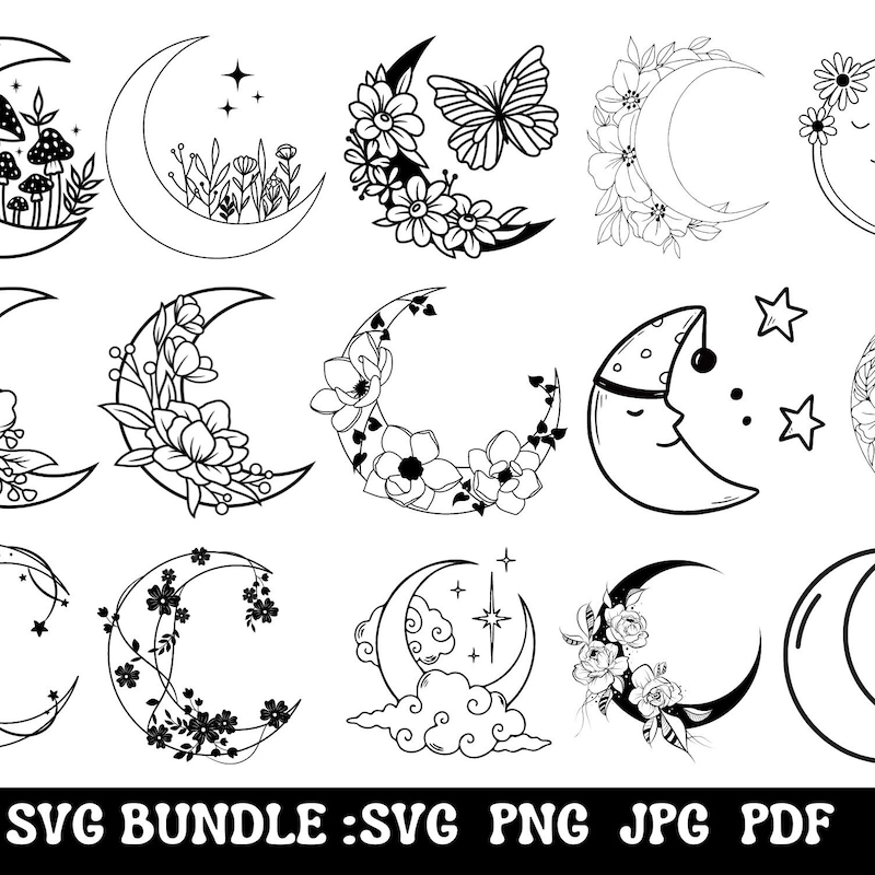 Moon Svg - Etsy