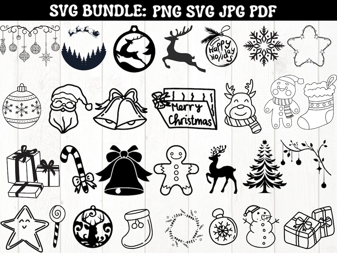 Christmas Svg Bundle Cricut , Christmas Clipart, Christmas Svg Files ...