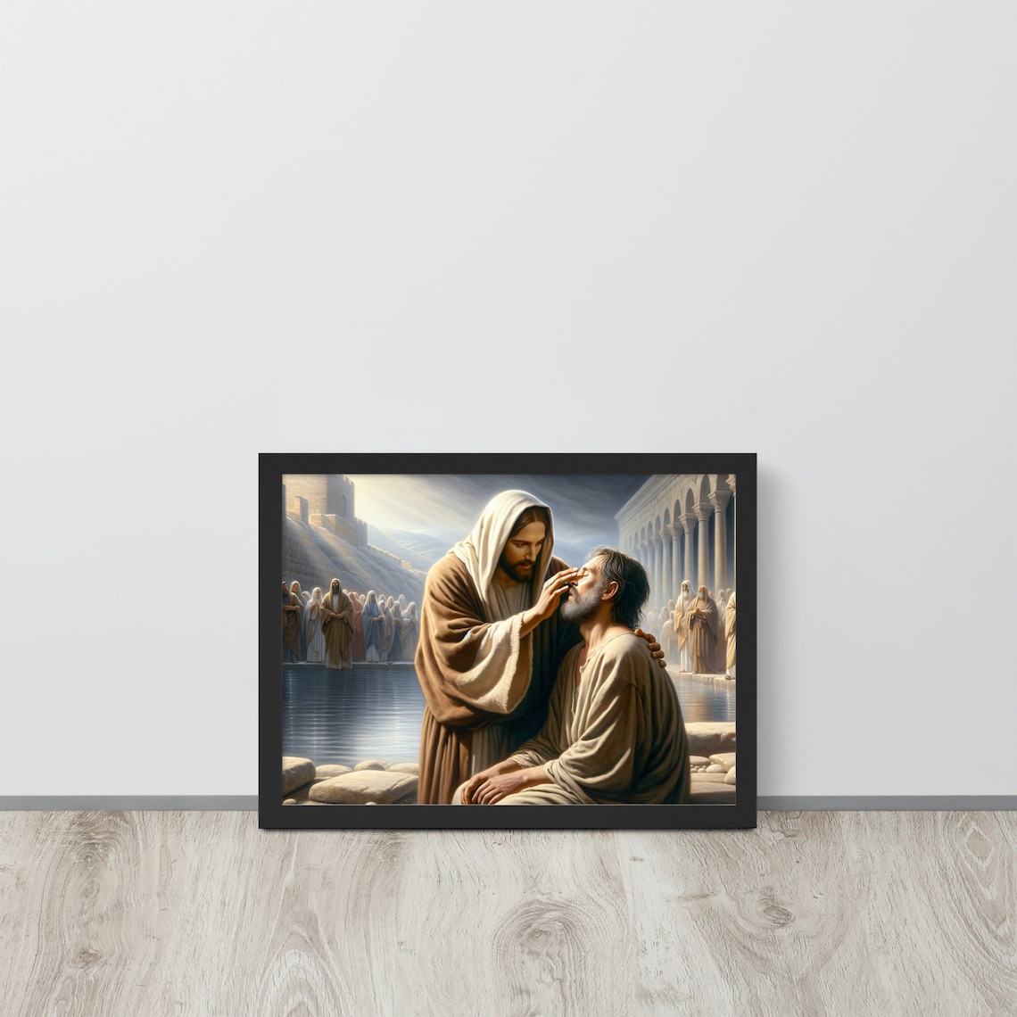 Jesus Heals The Blind Man Sight Restored By Faith Gospel Art Etsy