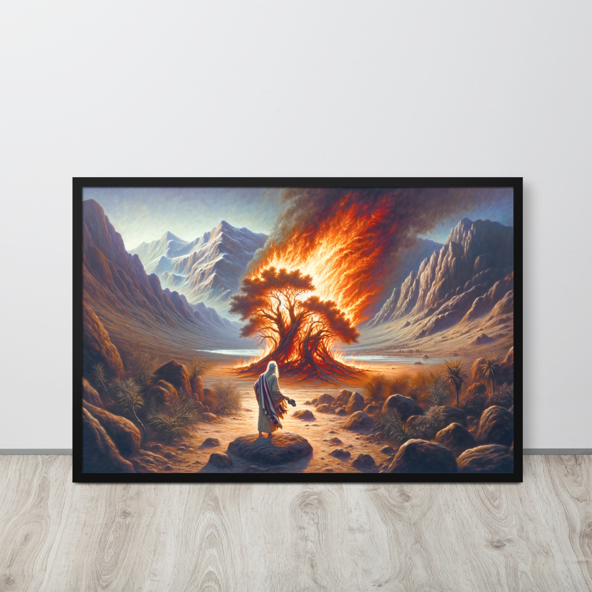 Burning Bush Encounter | Moses Divine Revelation | Exodus Art - Etsy