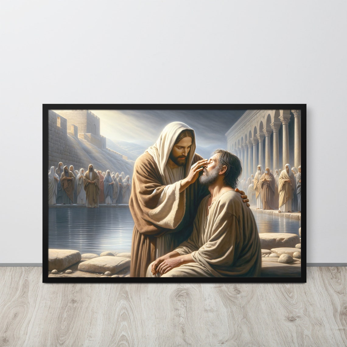Jesus Heals The Blind Man Sight Restored By Faith Gospel Art Etsy