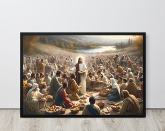 Digital Print of Jesus Feeding the 5000 | Jesus Breaking Bread | Loaves ...