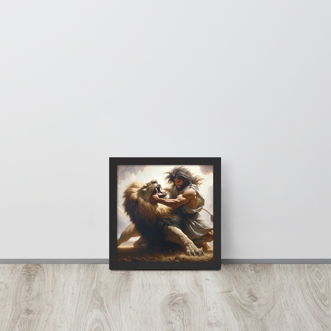 Samson's Valor Lion Battle Art Biblical Strength Biblical Hero Samson ...