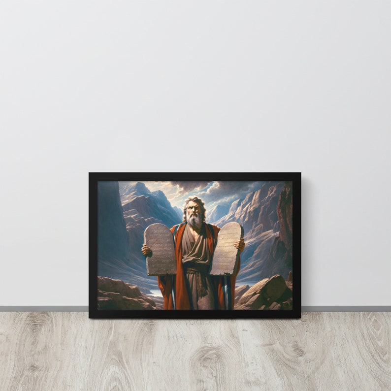 Moses and the Commandments Sinai Covenant Art Law of God - Etsy
