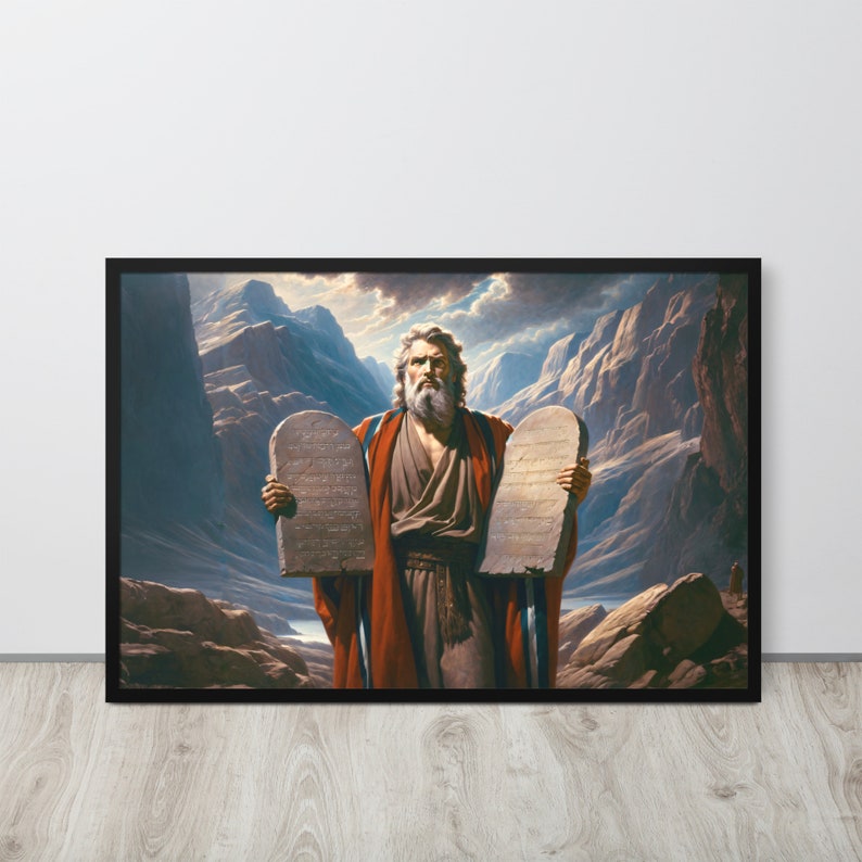 Moses and the Commandments | Sinai Covenant Art | Law of God - Etsy