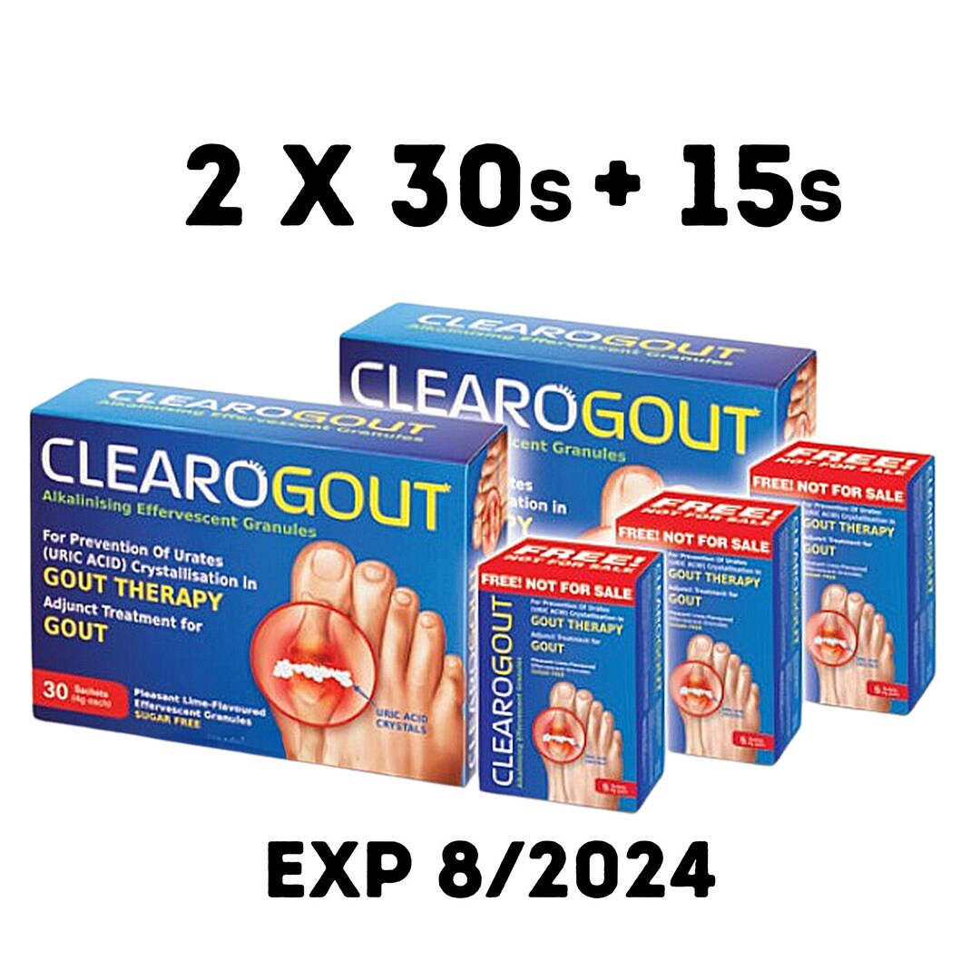 Clearogout 2x30s Free 15s Alkalizing Effervescent Granules Gout Therapy ...