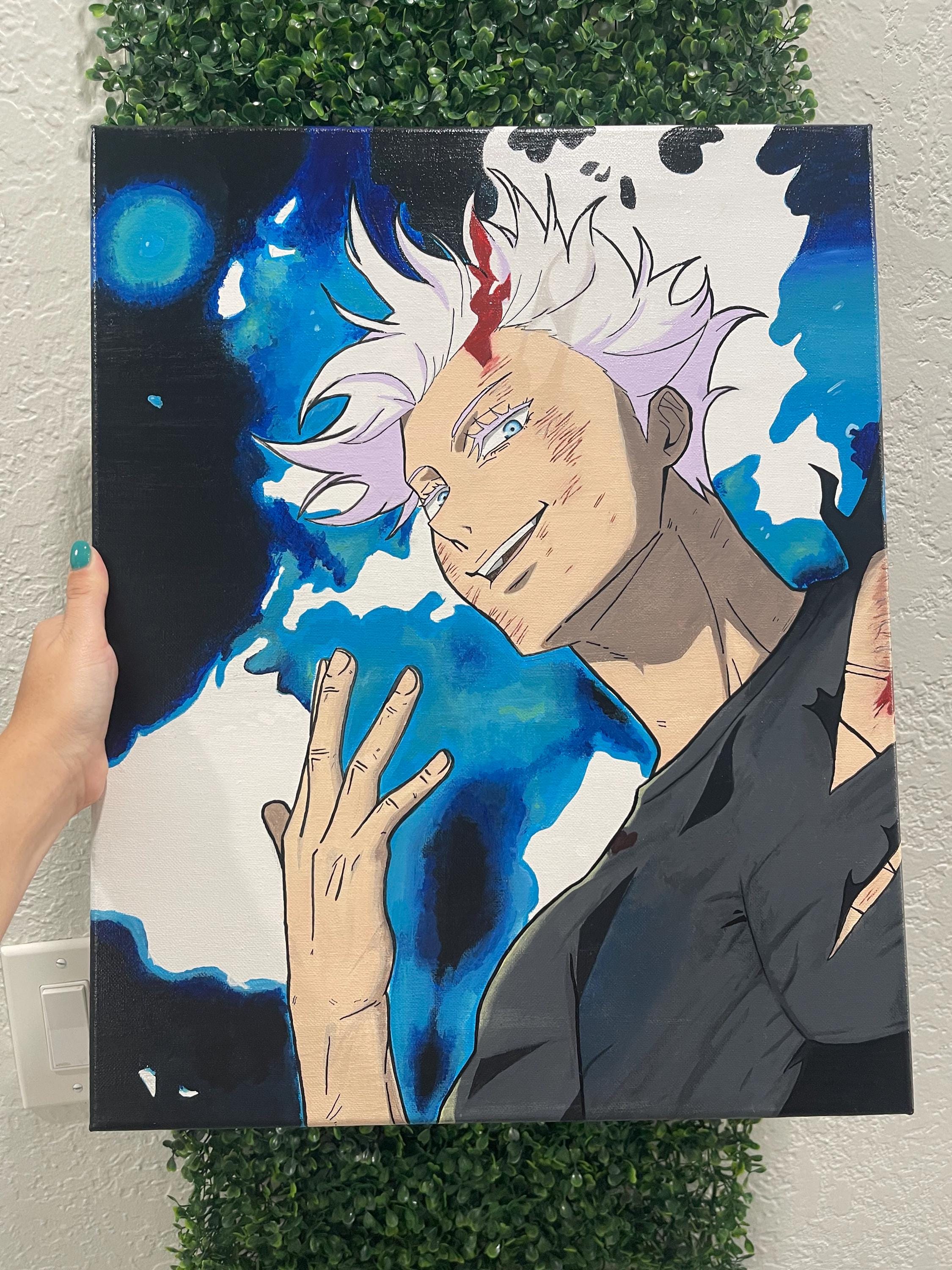 Gojo Satoru Jujutsu Kaisen (20in X 16in) Hand Painted Canvas, Anime ...