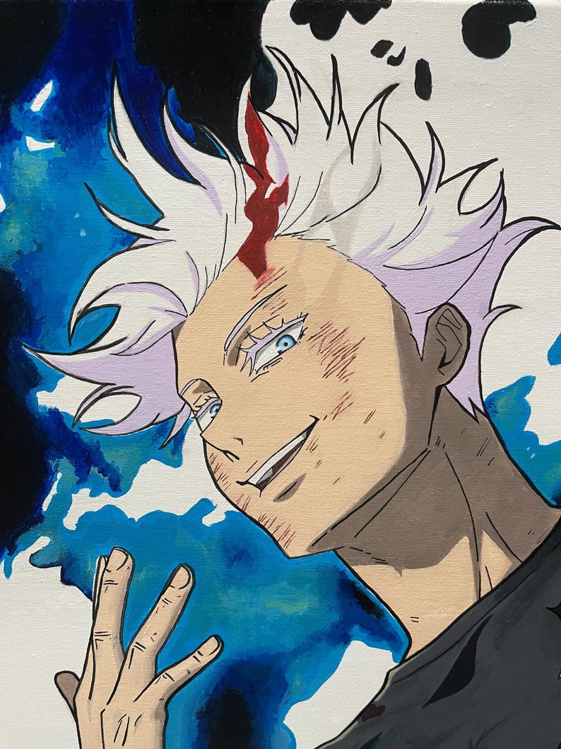 Gojo Satoru Jujutsu Kaisen (20in X 16in) Hand Painted Canvas, Anime ...