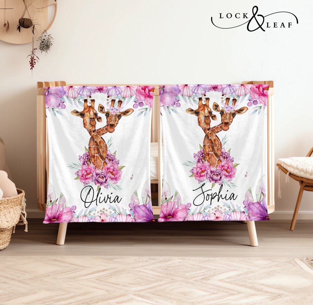 Baby Blanket for Twin Girls, Twin Girl Matching Blankets, Floral ...