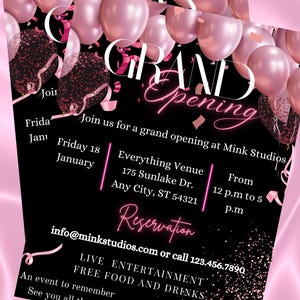 Grand Opening Flyer, DIY Celebration Flyer, Event Party Flyer, Launch ...