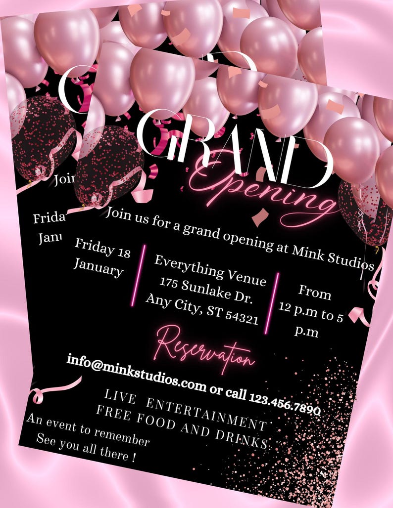 Grand Opening Flyer, DIY Celebration Flyer, Event Party Flyer, Launch ...
