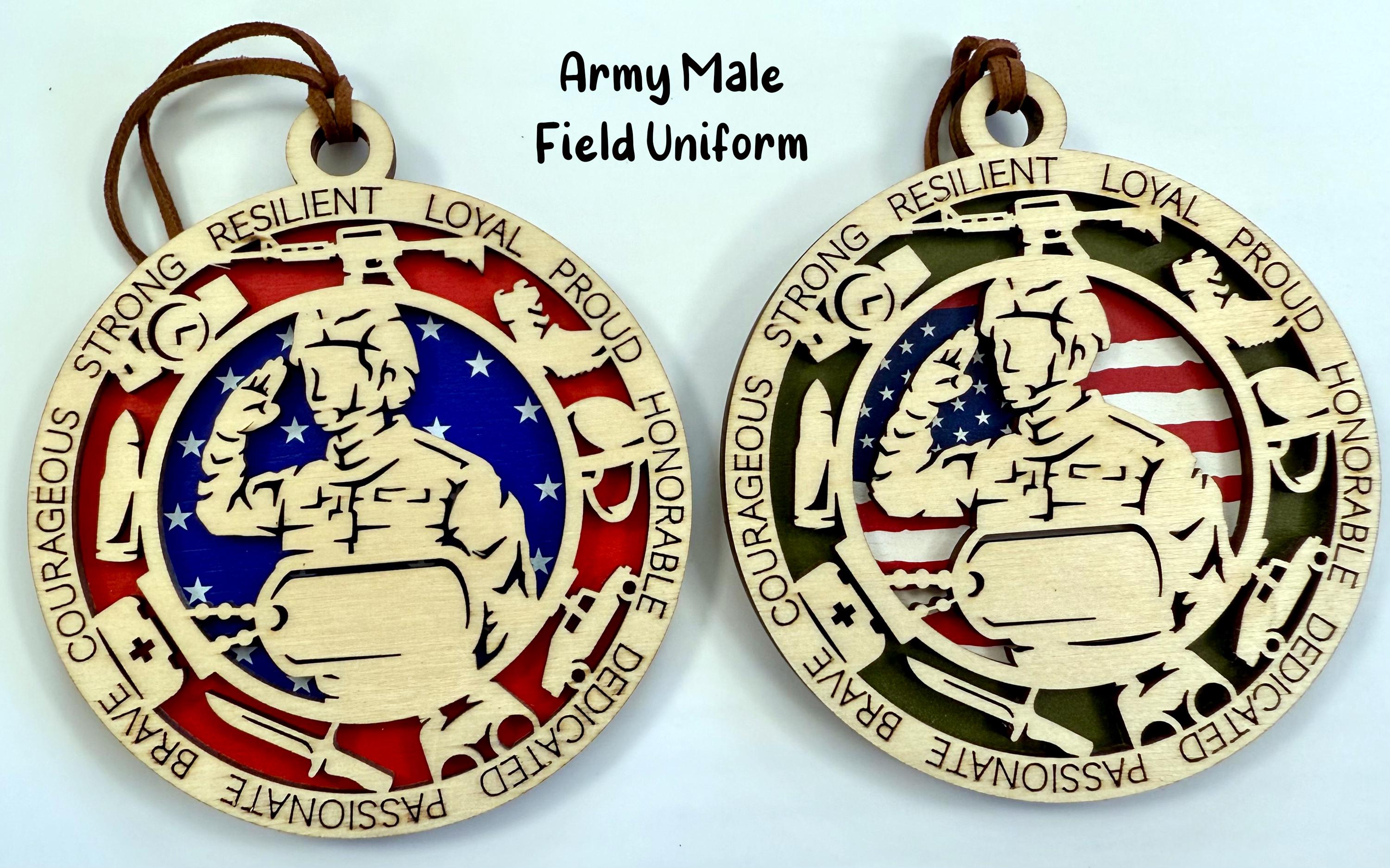 Army Tribute Layered Ornaments, Army Memorial Ornament, Army Veteran ...
