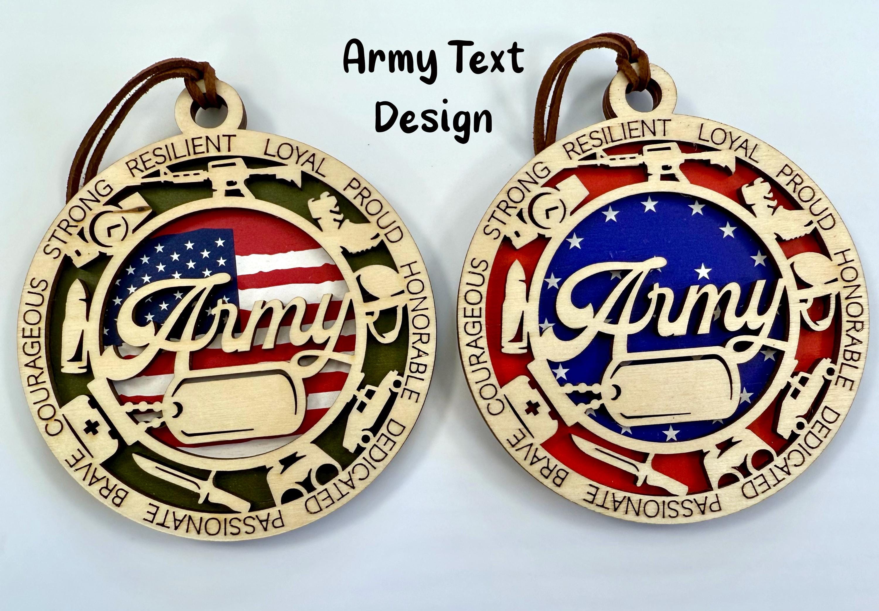Army Tribute Layered Ornaments, Army Memorial Ornament, Army Veteran ...